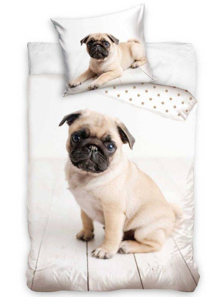 Bavlněné Povlečení Pes Mopsík NL211085-4 NL211085-4 - Děti, Mládež a ...